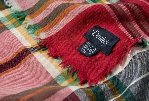 DRAKE'S LONDON Plaid Scarf