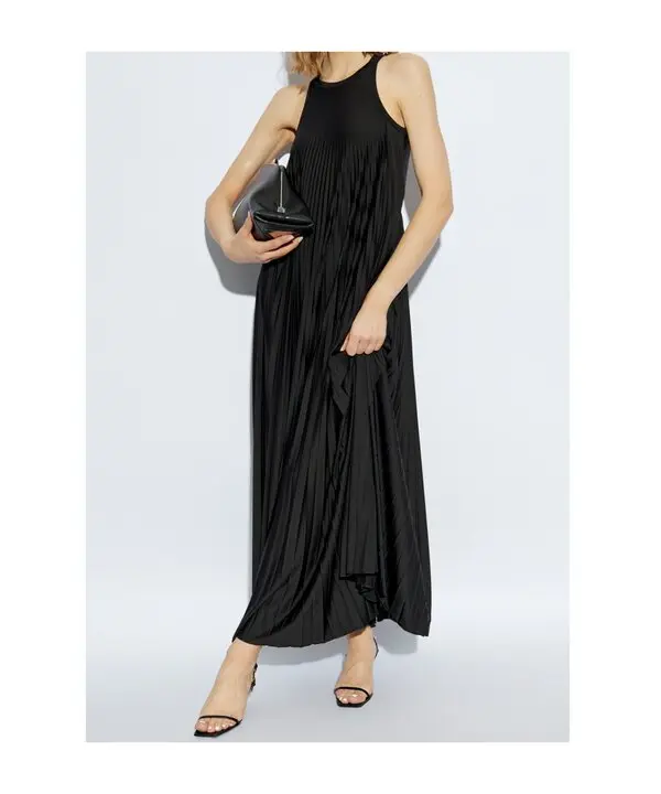 Sportmax Pleated Cut-out Sleeveless Maxi Dress