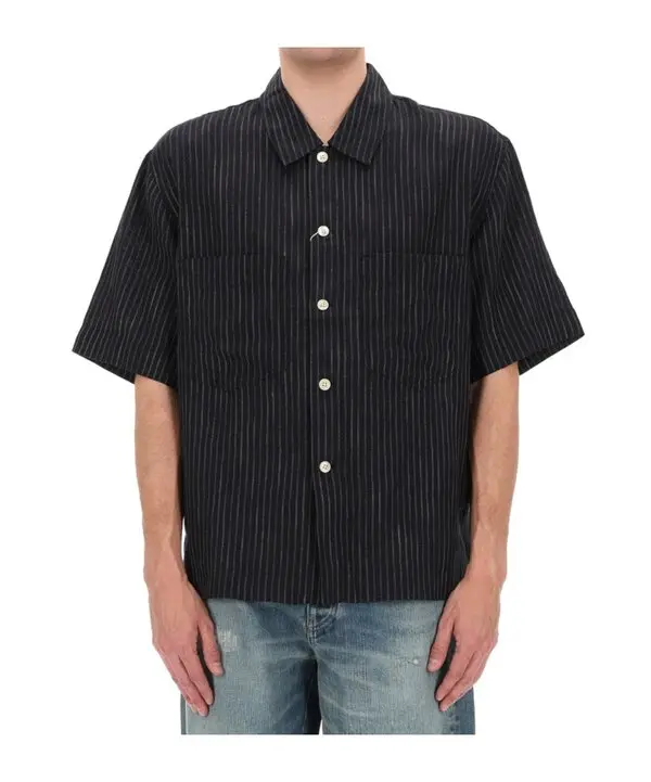 SUNFLOWER Pinstriped Short-sleeve Shirt