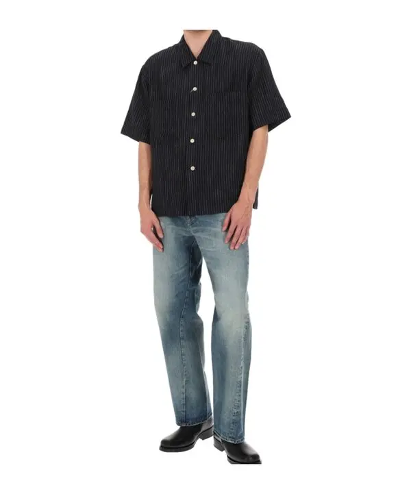 SUNFLOWER Pinstriped Short-sleeve Shirt