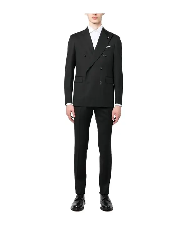 Tagliatore Double-breasted Two-piece Suit Set - Black
