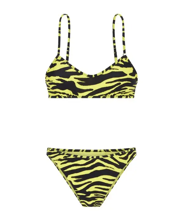 Attico Animal Print Triangle Bikini - Black