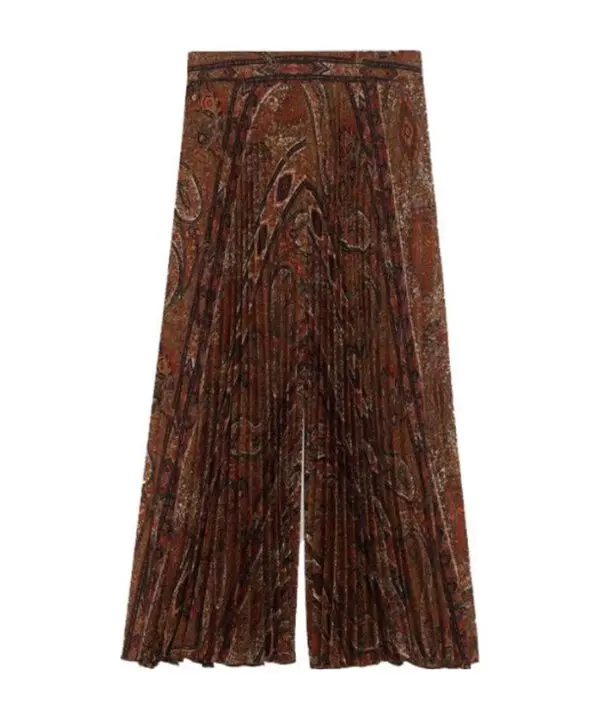 Celine Pleated Paisley Print Trousers