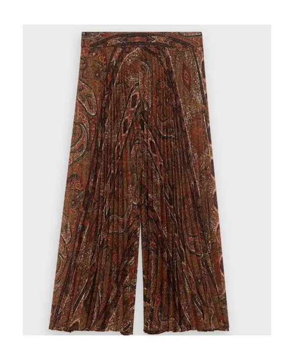 Celine Pleated Paisley Print Trousers