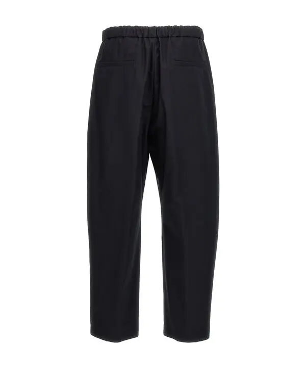 JIL SANDER Logo Embroidered Elastic Waist Trousers