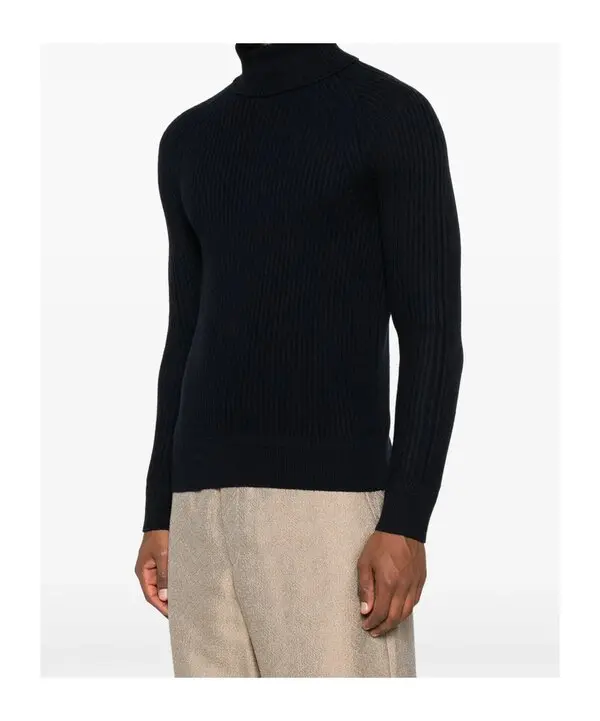 ZANONE Ribbed Turtleneck Long Sleeve Sweater