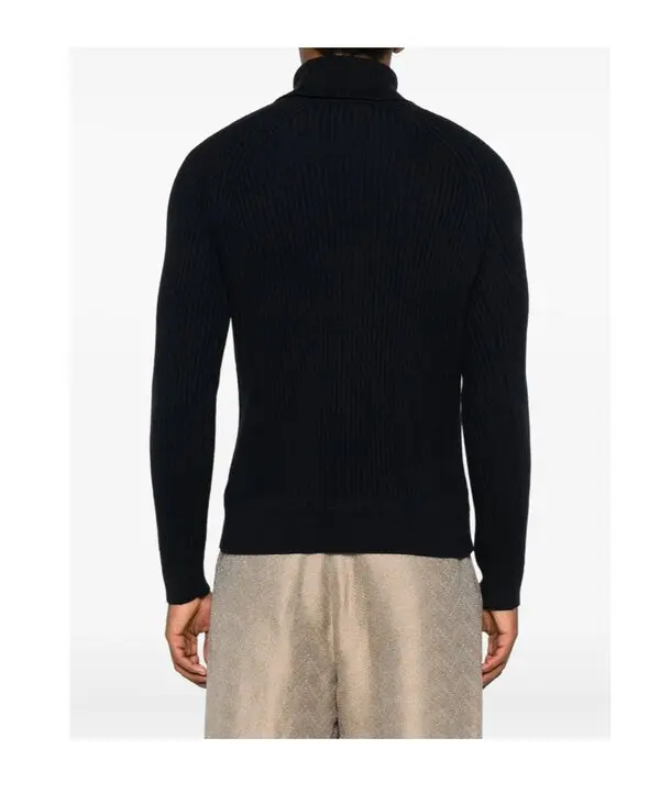 ZANONE Ribbed Turtleneck Long Sleeve Sweater