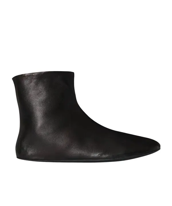 THE ROW Stella Leather Ankle Boots