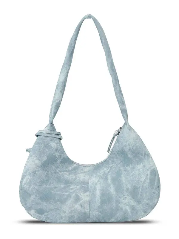 GANNI Bleached Medium Hobo Bag - Blue