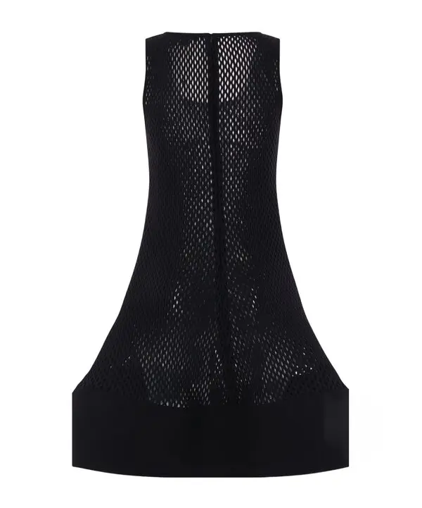 Alaïa Peplum Sleeveless Dress With Geometric Cutouts