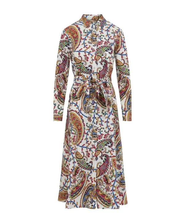 Etro Paisley Tie-waist Midi Dress
