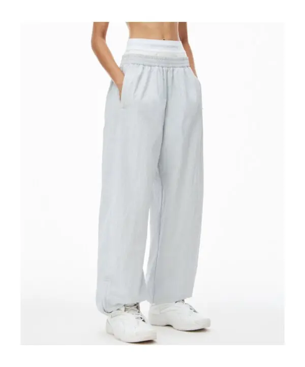 Alexander Wang Mid-rise Track Pants With Exposed Logo Trim