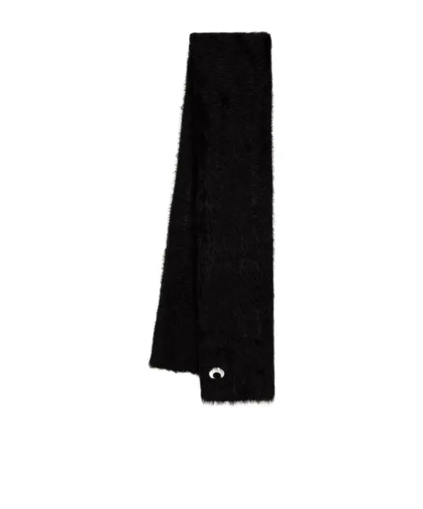 MARINE SERRE Crescent Moon-embroidered Scarf - Black