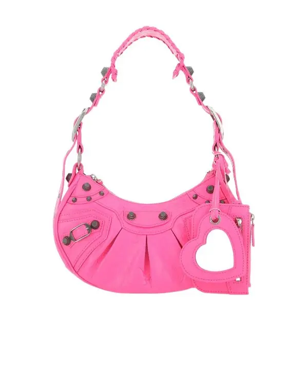 Balenciaga Le Cagole Xs Shoulder Bag With Crack Effect - Pink