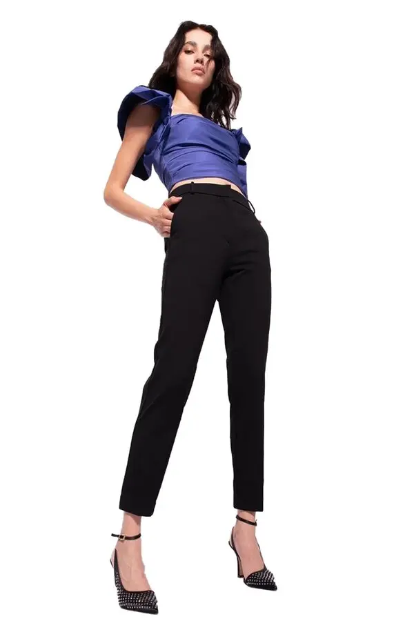 Pinko Belted Tailored Trousers - Black