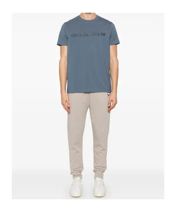 Canada Goose Logo Embroidered Crewneck T-shirt - Blue