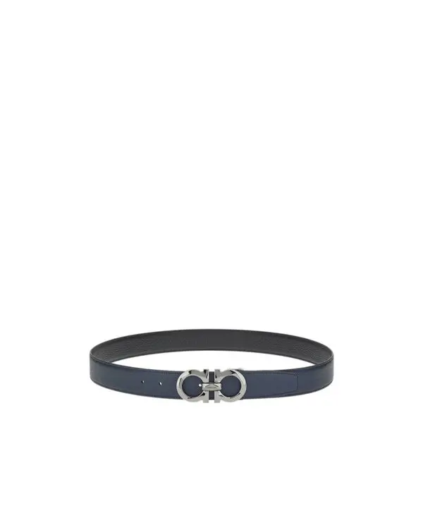 FERRAGAMO Reversible Gancini Belt - Black