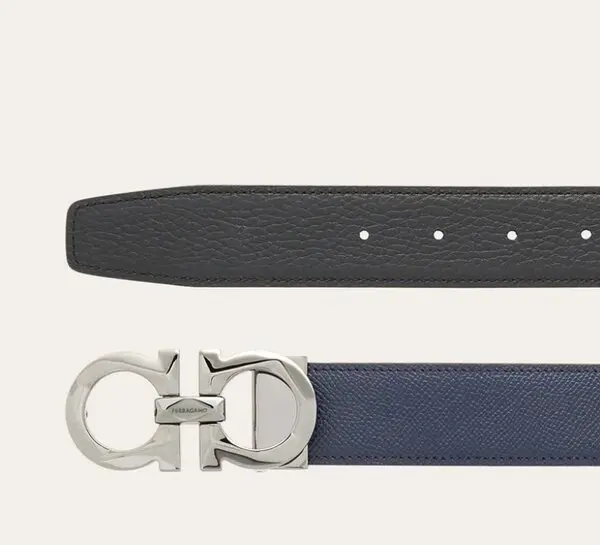 FERRAGAMO Reversible Gancini Belt - Black