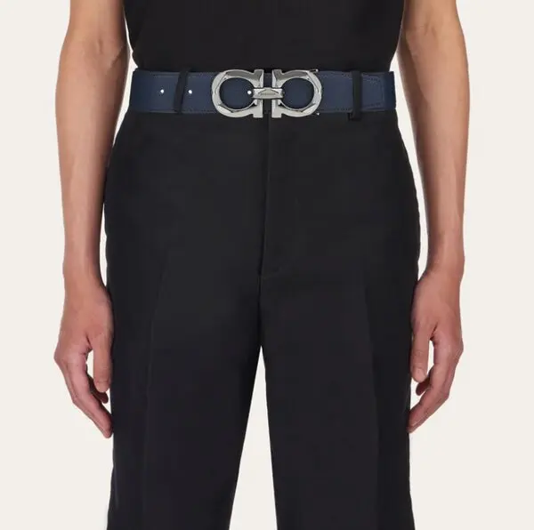FERRAGAMO Reversible Gancini Belt - Black