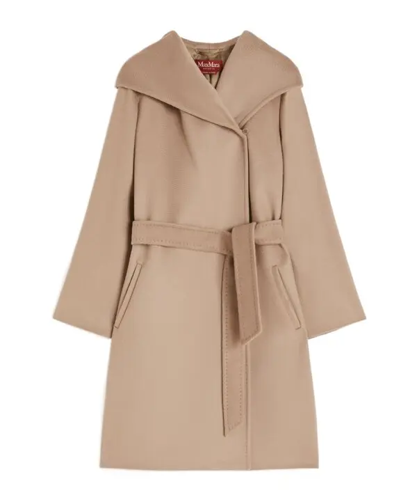 Max Mara Newmang Belted Hooded Coat - Camel