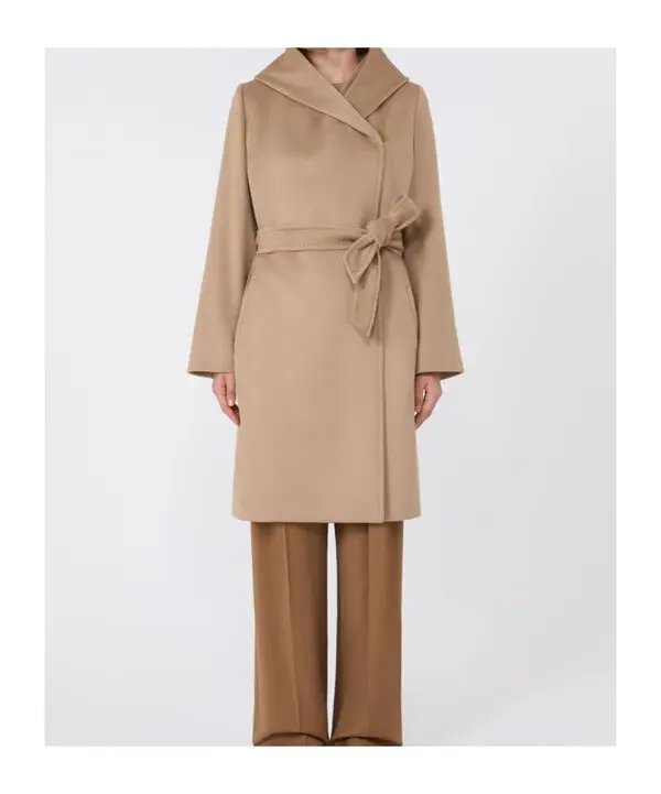 Max Mara Newmang Belted Hooded Coat - Camel