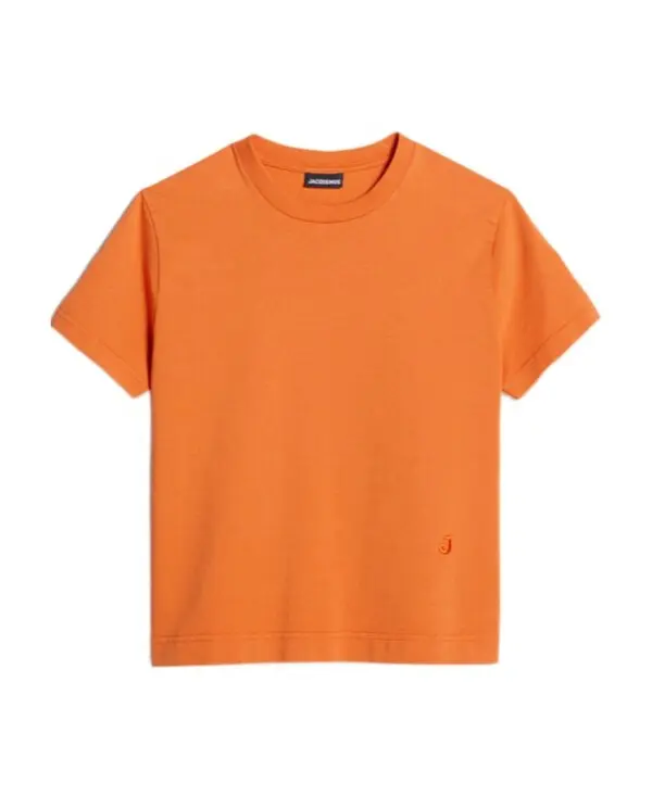 Jacquemus Ava Logo-embroidered Cotton T-shirt - Orange