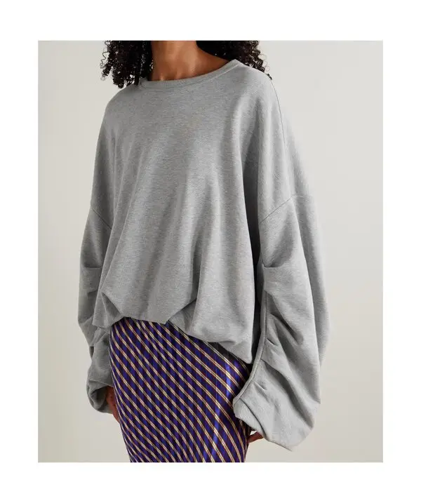 Dries Van Noten Cotton Knit Draped Sweatshirt