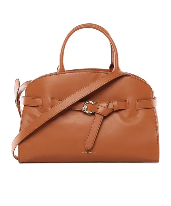 COCCINELLE Sabine Medium Tote Bag With Logo Stamp - Brown