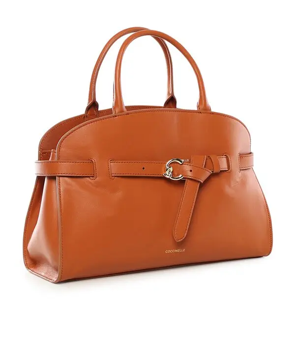COCCINELLE Sabine Medium Tote Bag With Logo Stamp - Brown