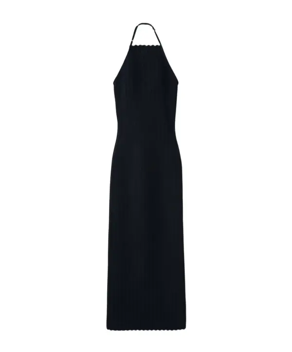 Jacquemus Sleeveless Halter Neck Knitted Dress - Black | Editorialist
