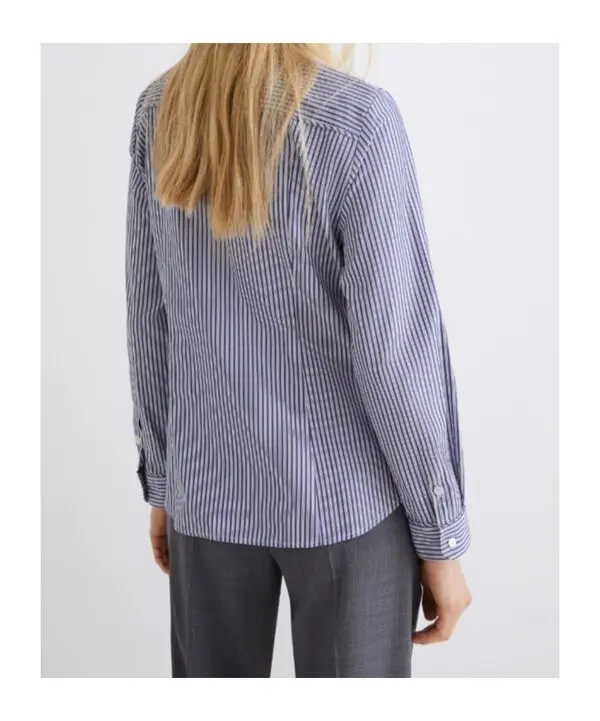 Marella Fitted Cotton Shirt With Embroidered Pocket