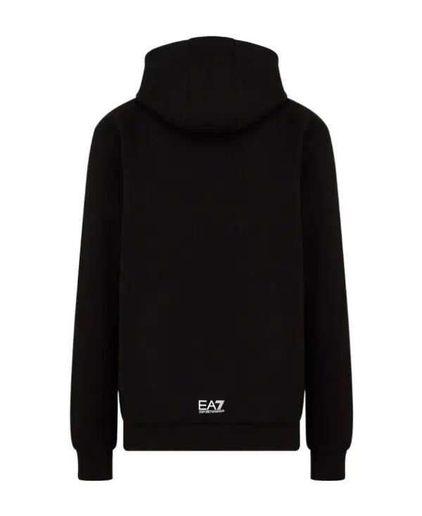 EA7 Logo Print Cotton Blend Hoodie