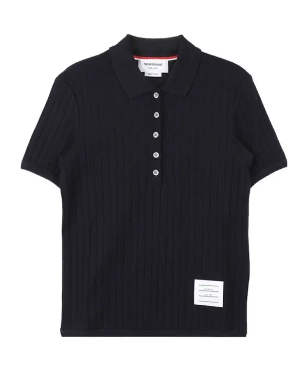 Thom Browne Short-sleeve Knit Polo Shirt