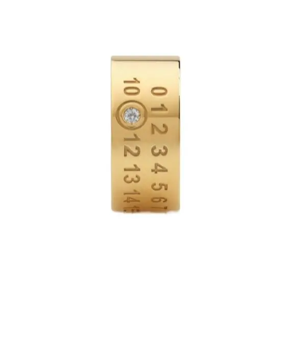MAISON MARGIELA Numerical Logo Diamond Band Ring - Gold