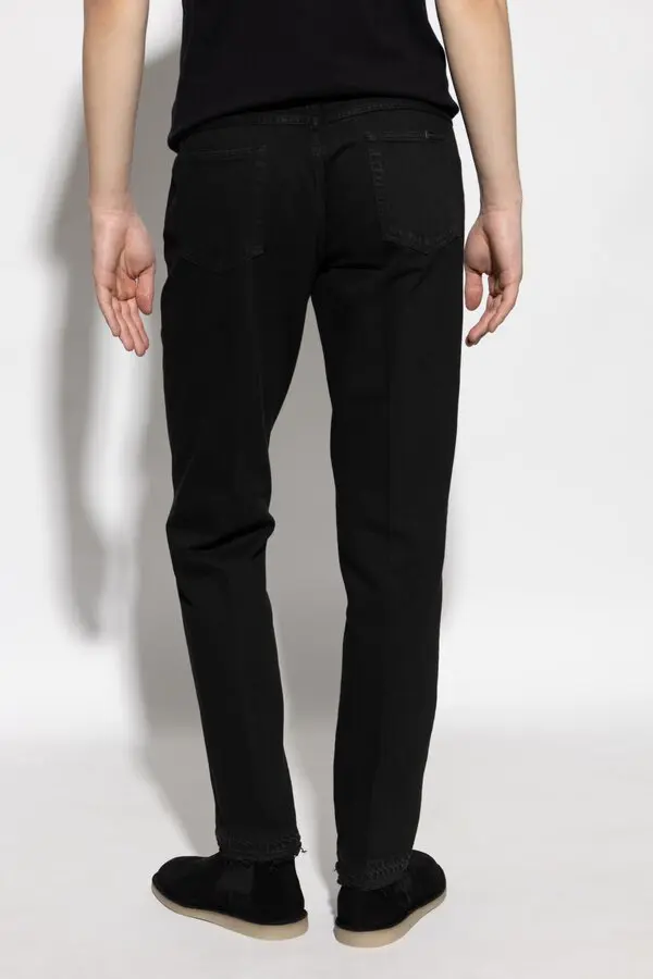 Dolce & Gabbana Frayed Hem Slim Fit Jeans - Black
