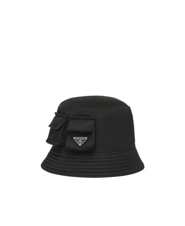 Prada Triangle-logo Pocket Bucket Hat - Black