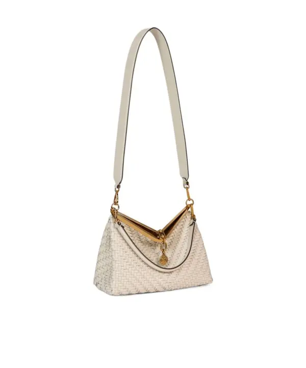 Etro Medium Woven Vela Bag - White