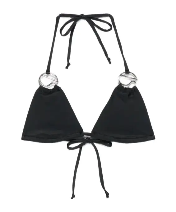 Coperni Logo-appliqué Triangle Bikini Top - Black