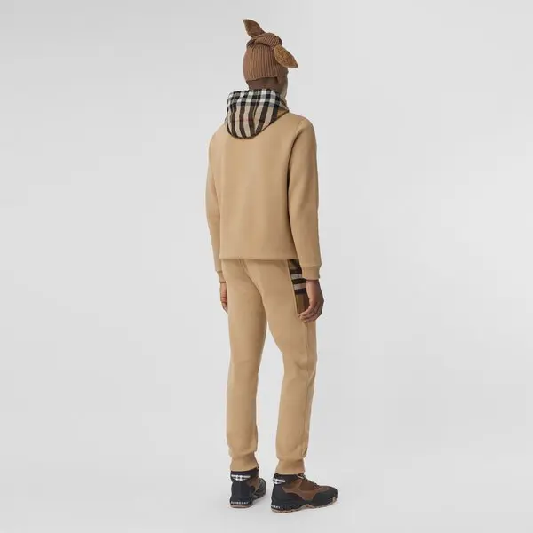 Burberry Check Panel Jogging Pants - Nude