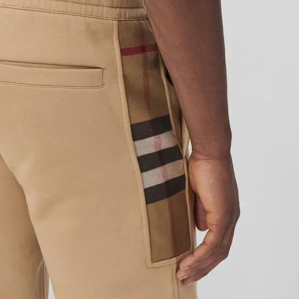 Burberry Check Panel Jogging Pants - Nude