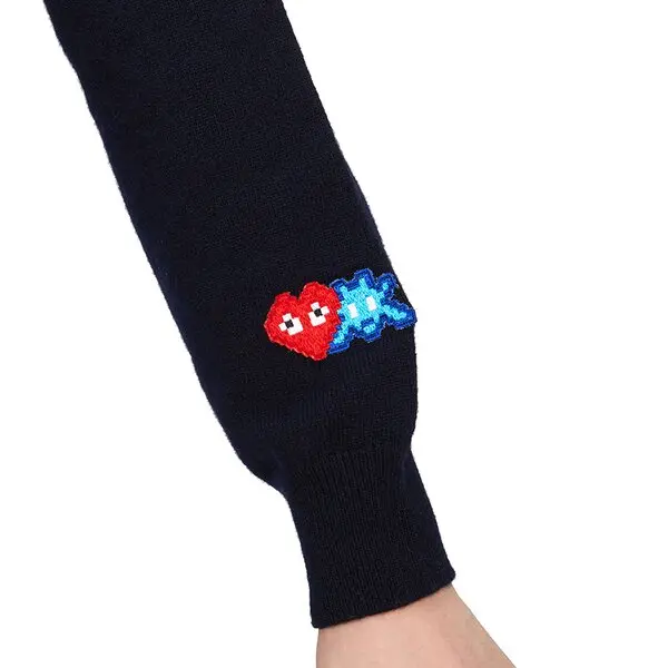 Play Comme Des Garcon Logo Patch Wool Cardigan