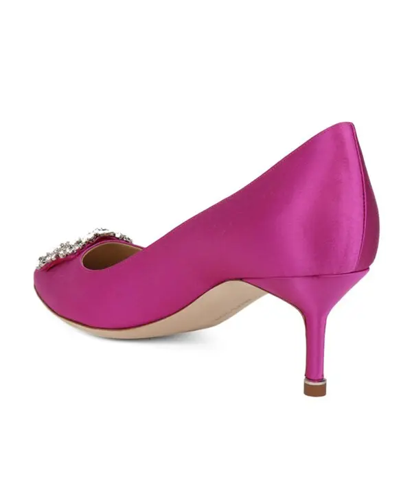 Manolo Blahnik Almond Toe High Heels With Embellished Buckle - Pink