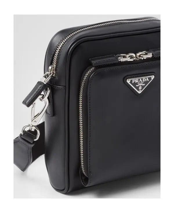 Prada Leather Shoulder Bag With Removable Pouch