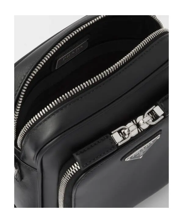 Prada Leather Shoulder Bag With Removable Pouch