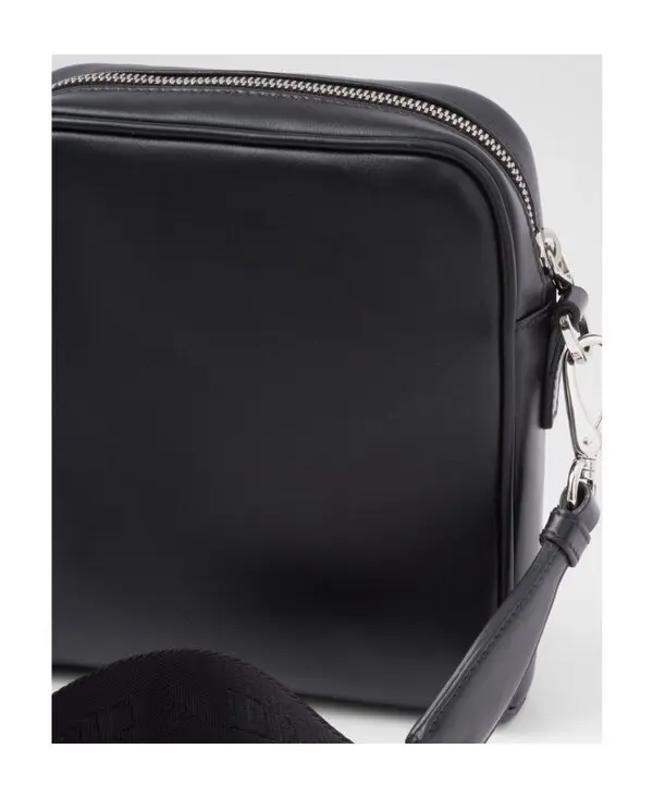 Prada Leather Shoulder Bag With Removable Pouch