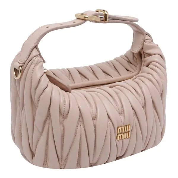 Miu Miu Logo Shoulder Bag - Nude