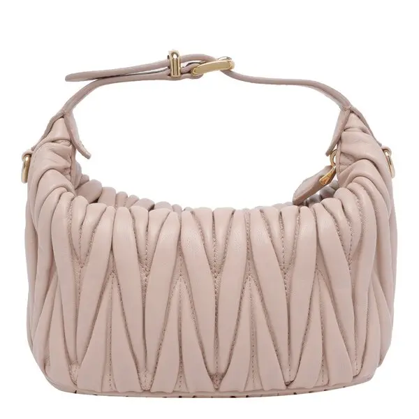 Miu Miu Logo Shoulder Bag - Nude