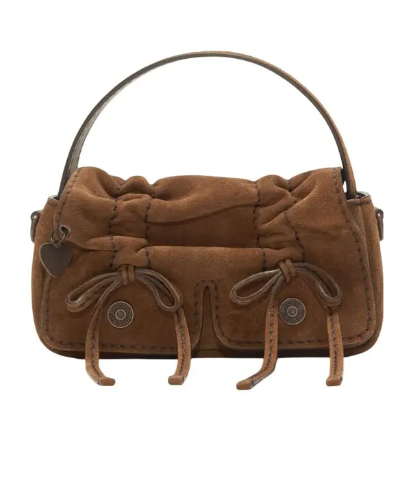 Acne Studios Multipocket Suede Shoulder Bag - Brown