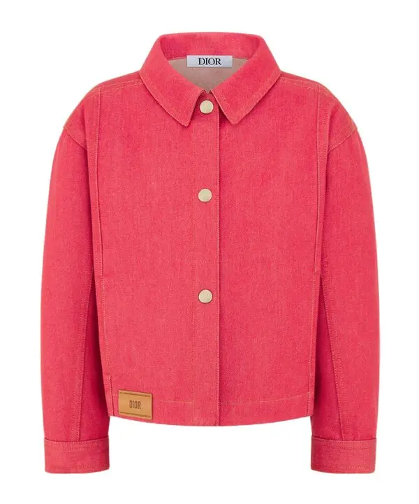 Dior Logo Button Denim Jacket - Stonewashed Raspberry Red