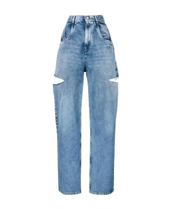 MAISON MARGIELA High-waisted Cut-out Jeans - Blue